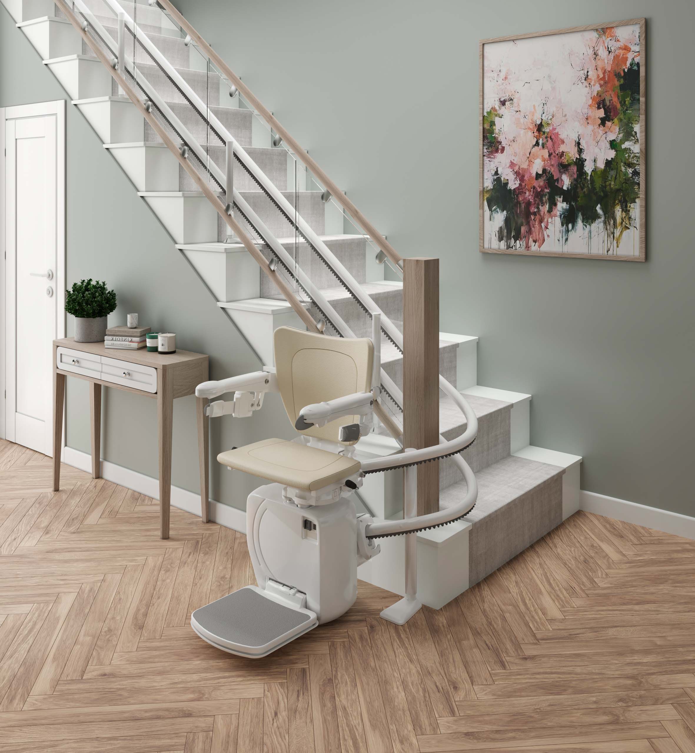 Handicare 4000 Indoor Stairlift – Custom Curved Stairlift Solution ...